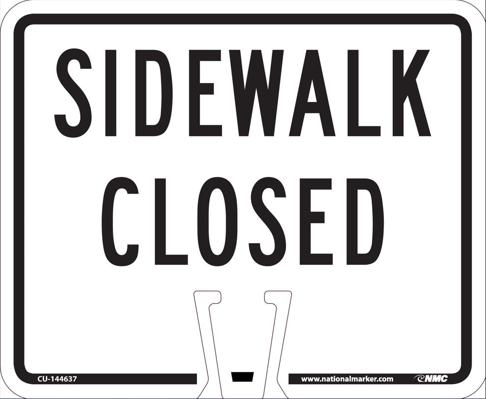 10"x12" Sidewalk Closed Plastic Cone Sign – US SafetyGear, Inc.